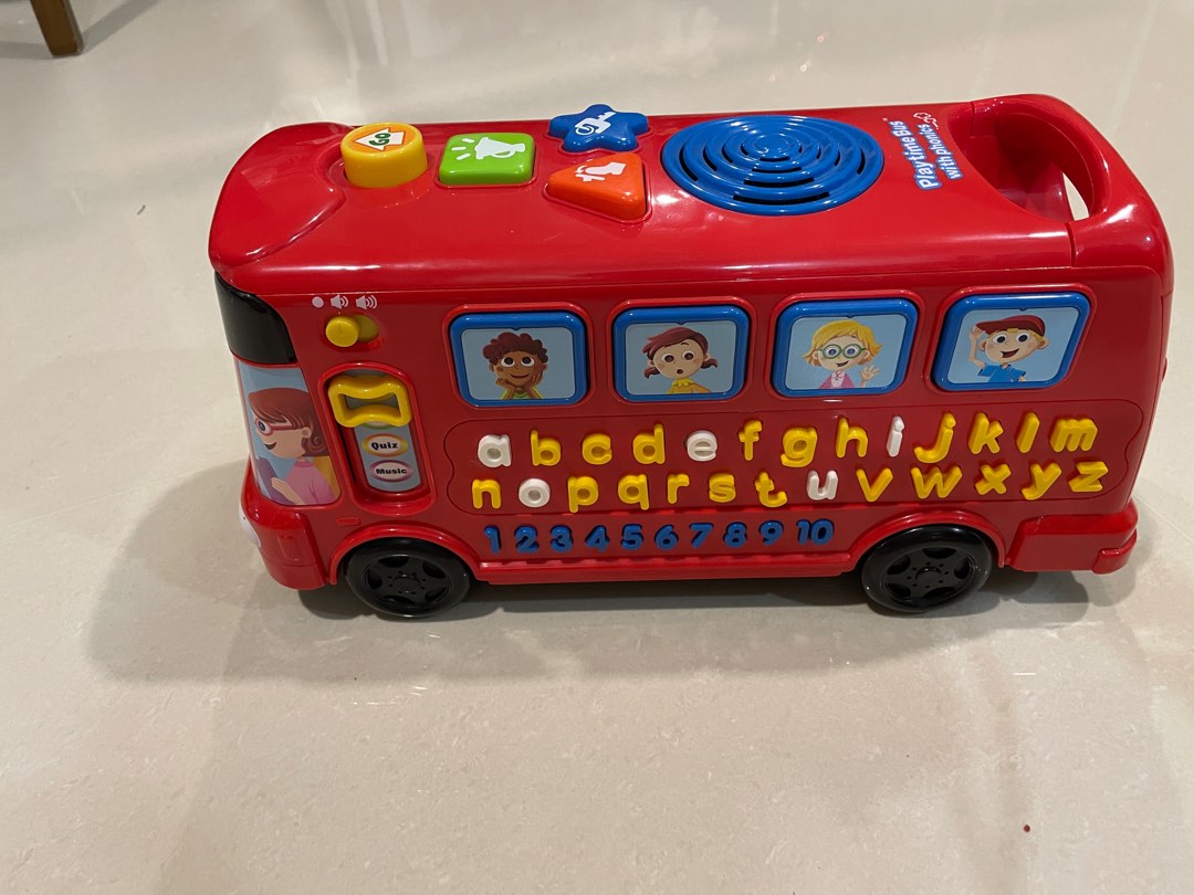 V tech alphabet Toy Bus, Babies & Kids, Infant Playtime on Carousell