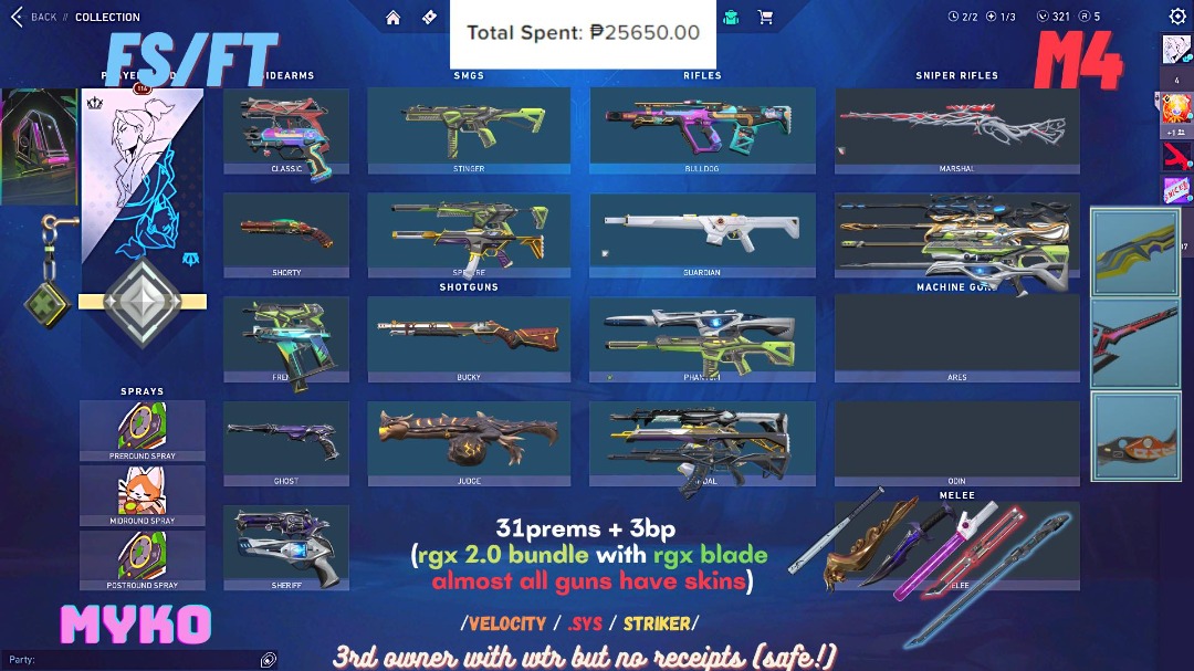 Valorant Account 31 Skins 6 Knives, Video Gaming, Gaming Accessories ...