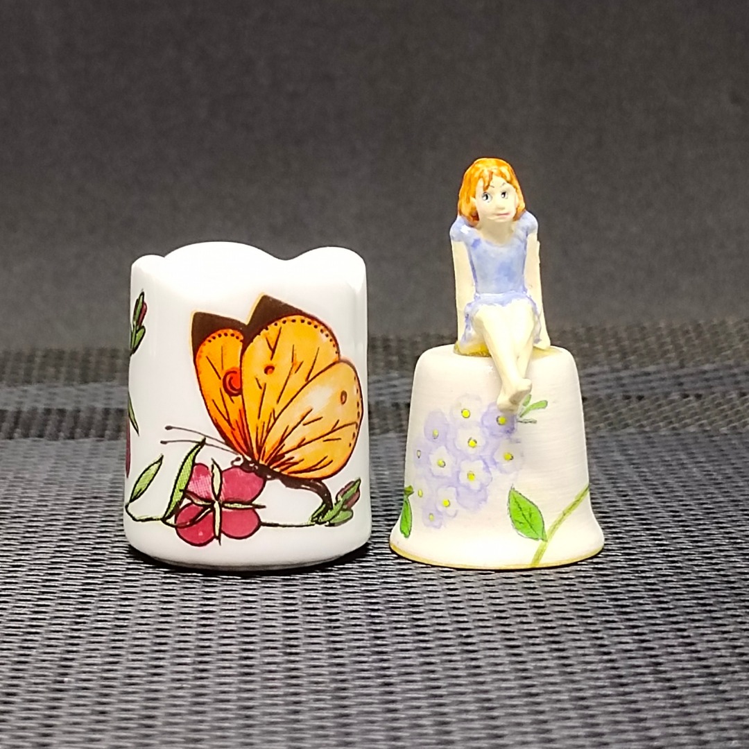Vintage Porcelain Mini Candlestick Holder and Thumbelina Figurine ...