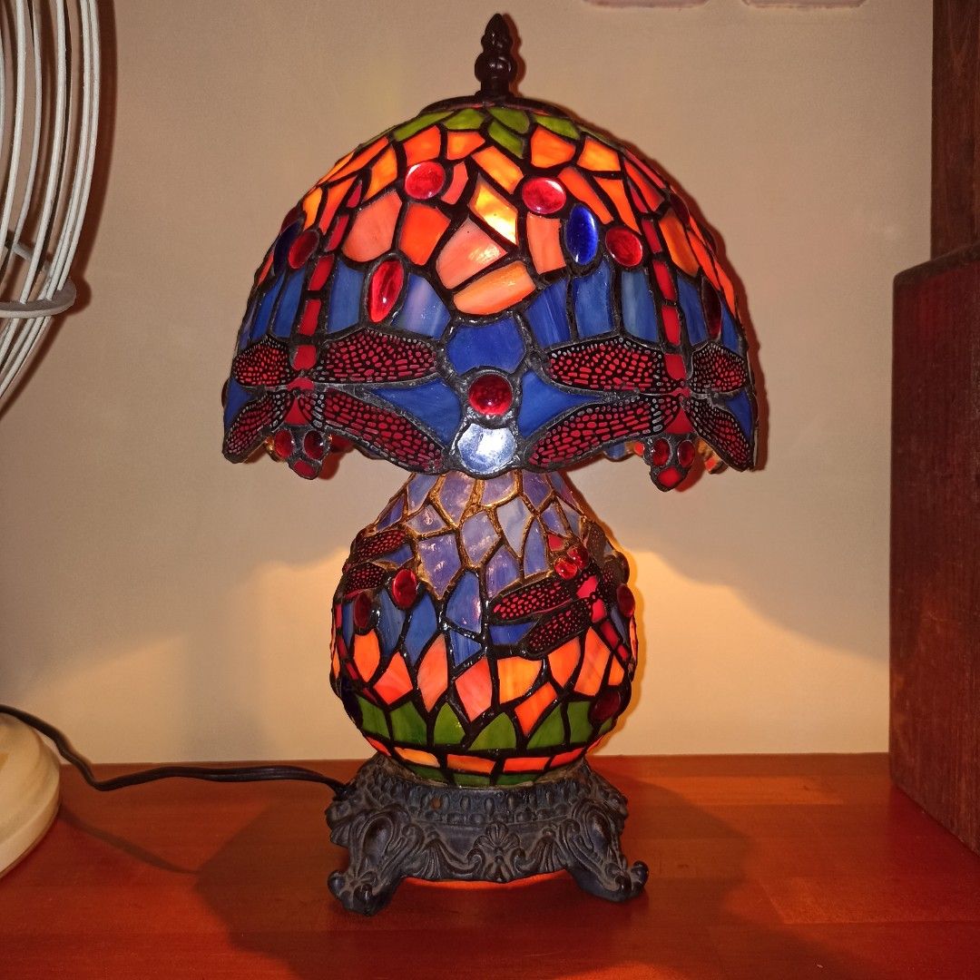 Vintage Tiffany Style Lamp (Rare Lighted Belly & Shade Type), Hobbies ...