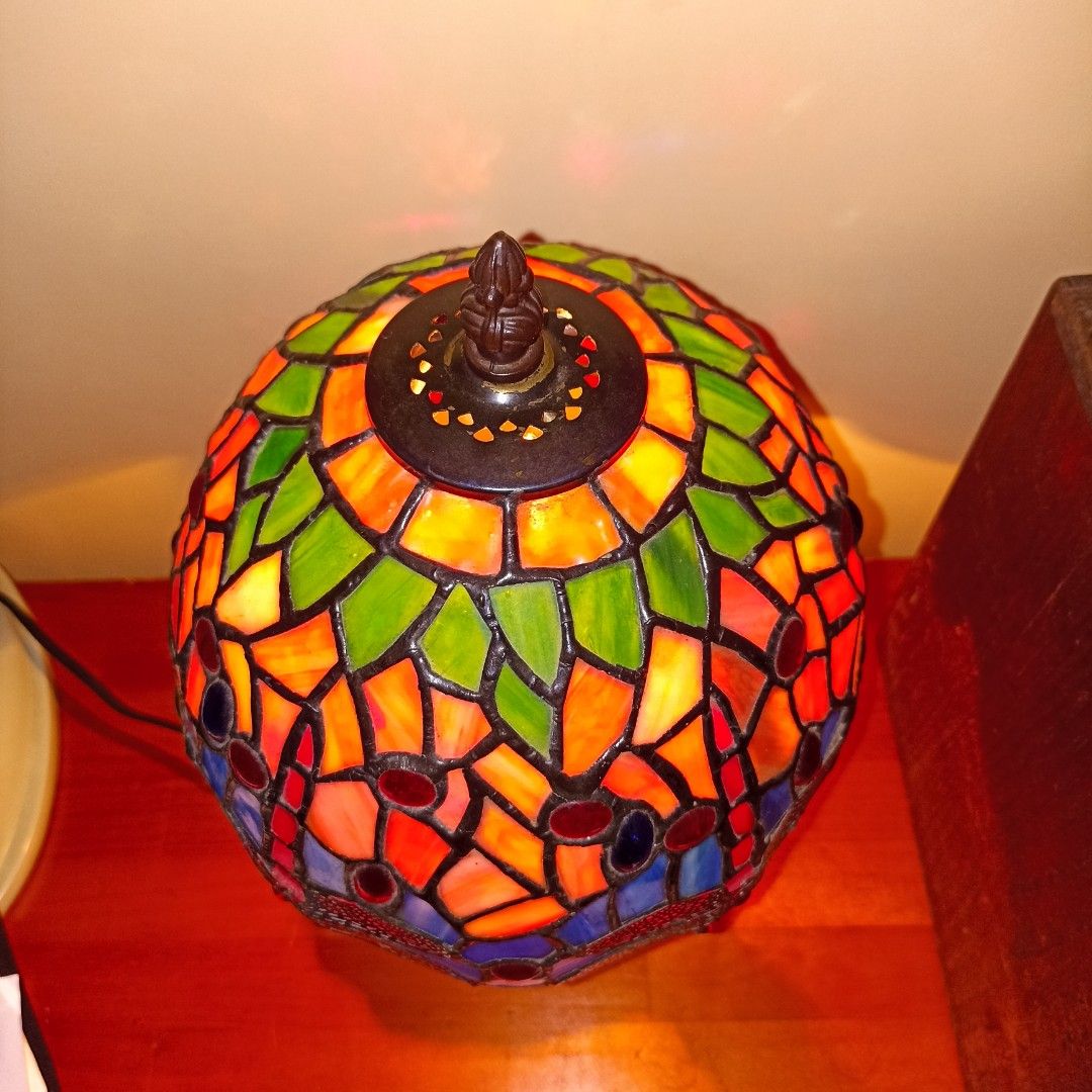 Vintage Tiffany Style Lamp (Rare Lighted Belly & Shade Type), Hobbies ...