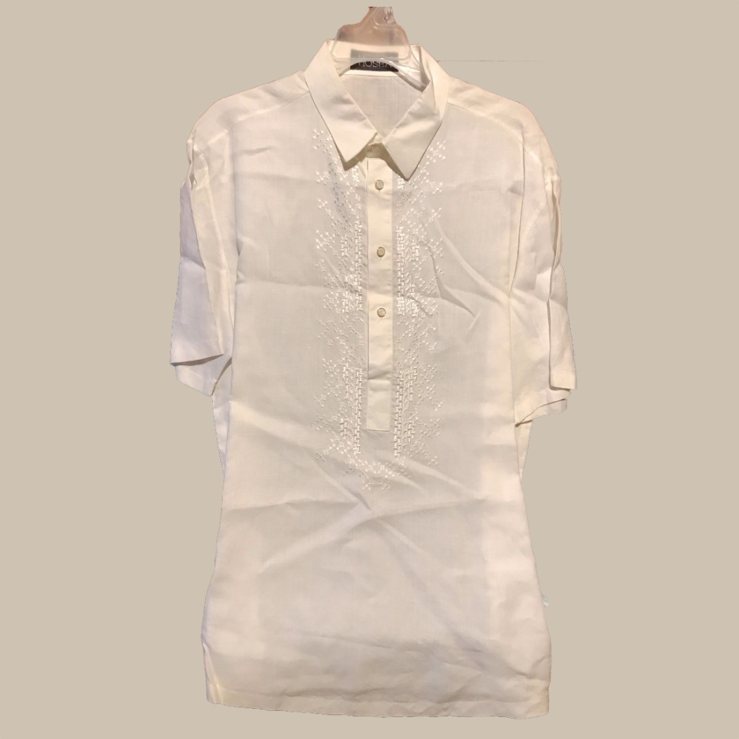 White Barong - Hosea Brand, Men's Fashion, Tops & Sets, Formal Shirts ...