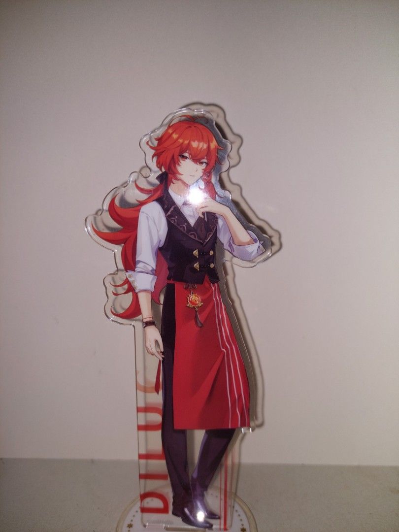 wts genshin x kfc collab diluc acrylic standee, Hobbies & Toys ...
