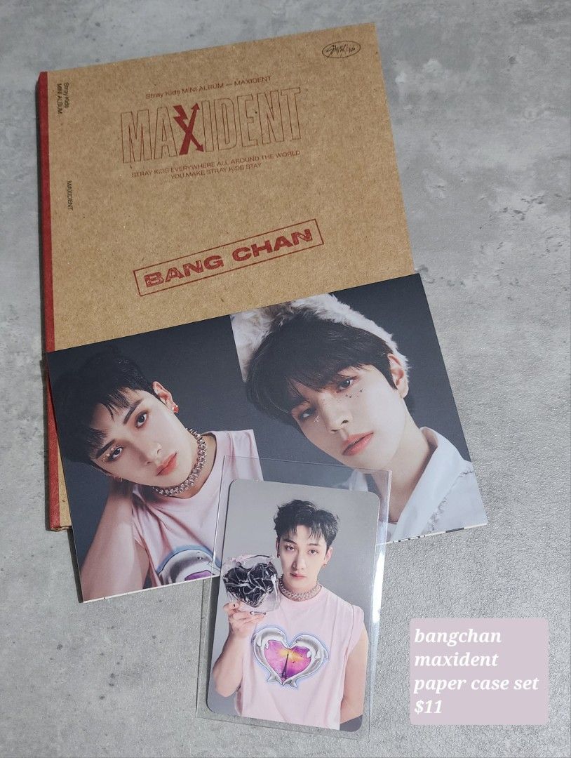 WTS Stray Kids SKZ Bangchan Chan Maxident Paper Case Version POB pola poster letter, Hobbies ...