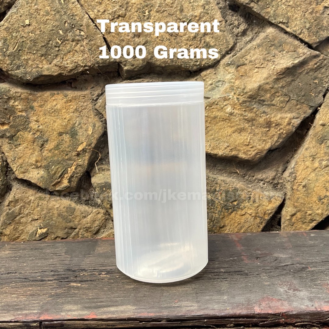 1000g Cream Canister Cosmetic Jar Tub HDPE Clear Transparent, Furniture ...