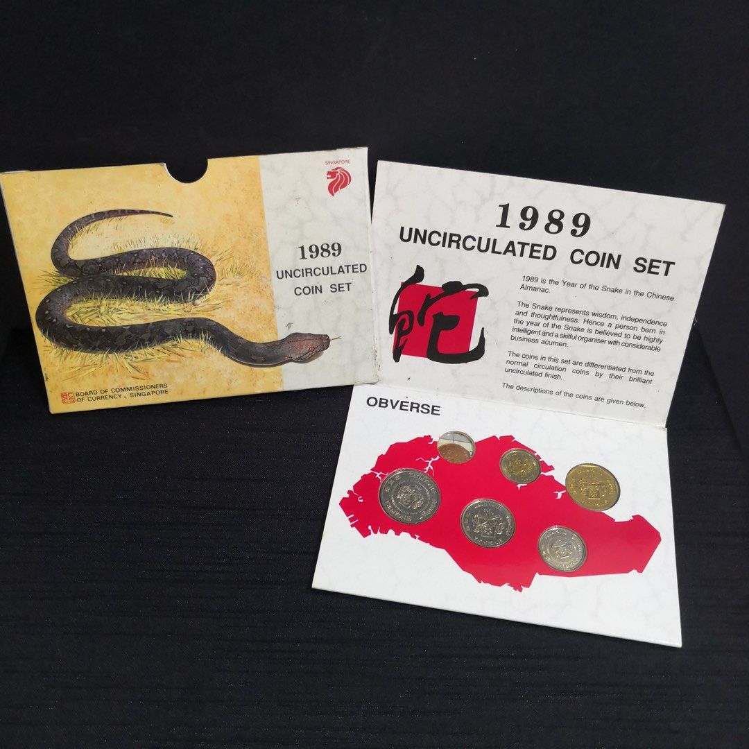 1989 Singapore Year of Snake Uncirculated Coin Set, Hobbies & Toys ...