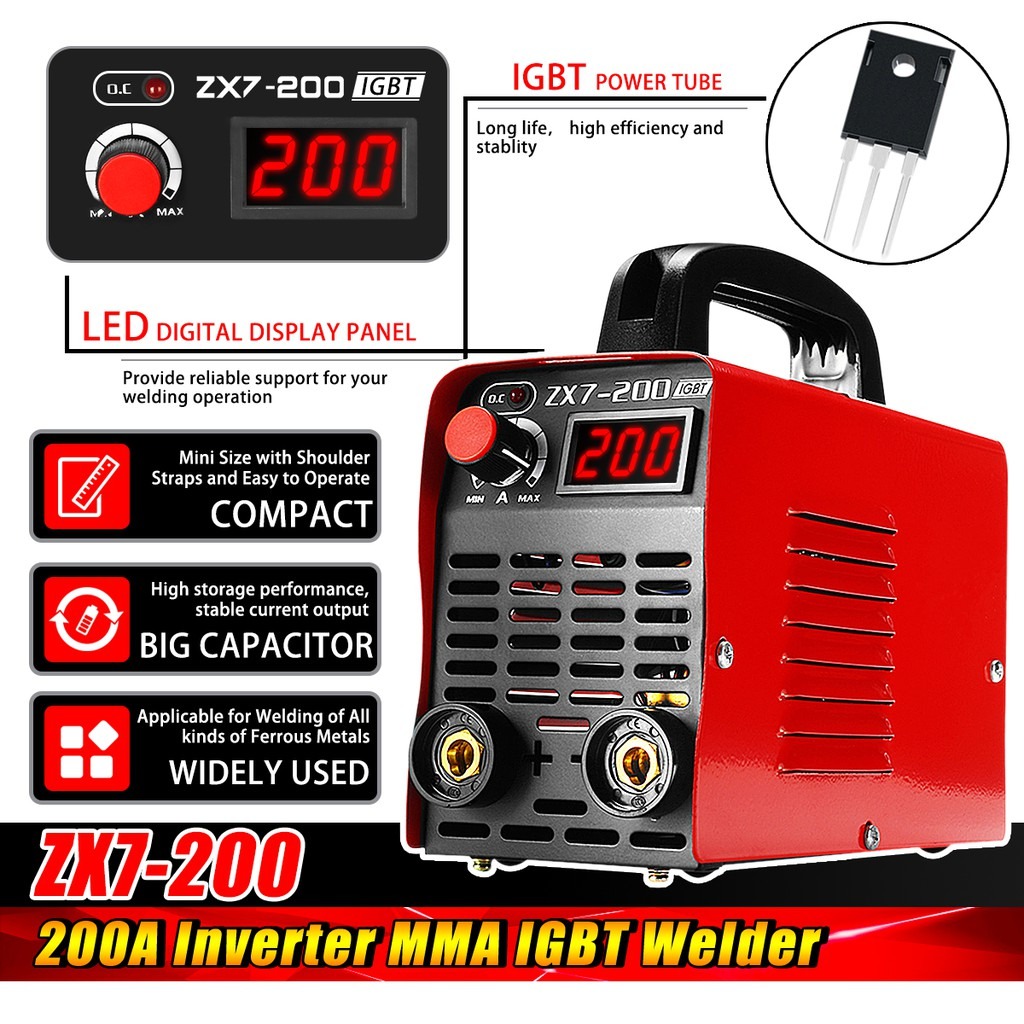 220V ZX7-200 zx7-250 Portable MMA ARC Welder IGBT Welding Machine Soldering Inverter, Furniture ...