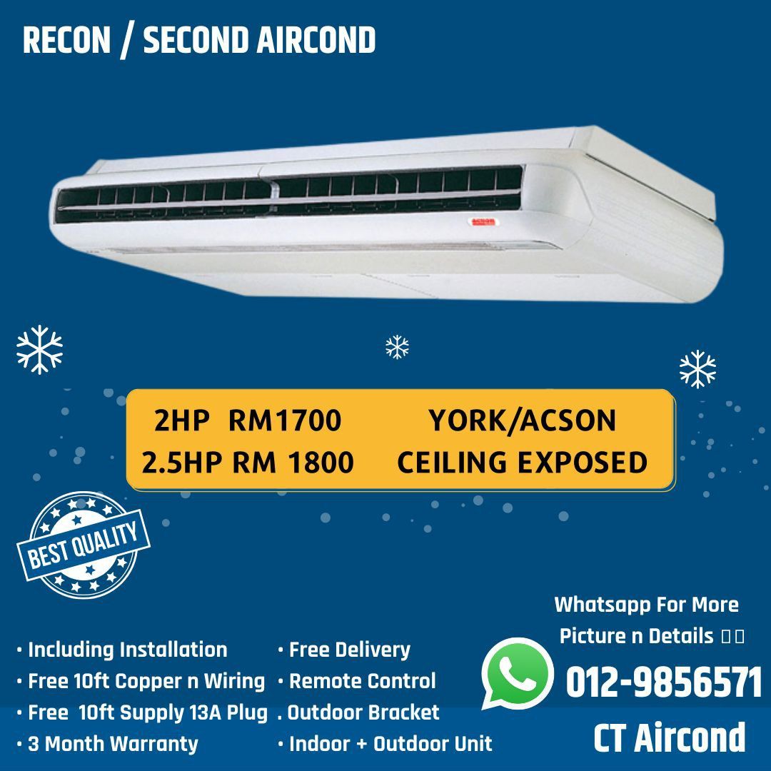2.5hp Acson Ceiling Exposed Aircond F0100, TV & Home Appliances, Air ...