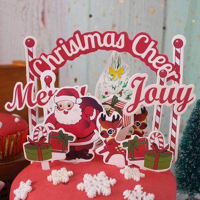 3 Types of 2D Cardboard Christmas Cake Toppers / Cup Cake Toppers ...