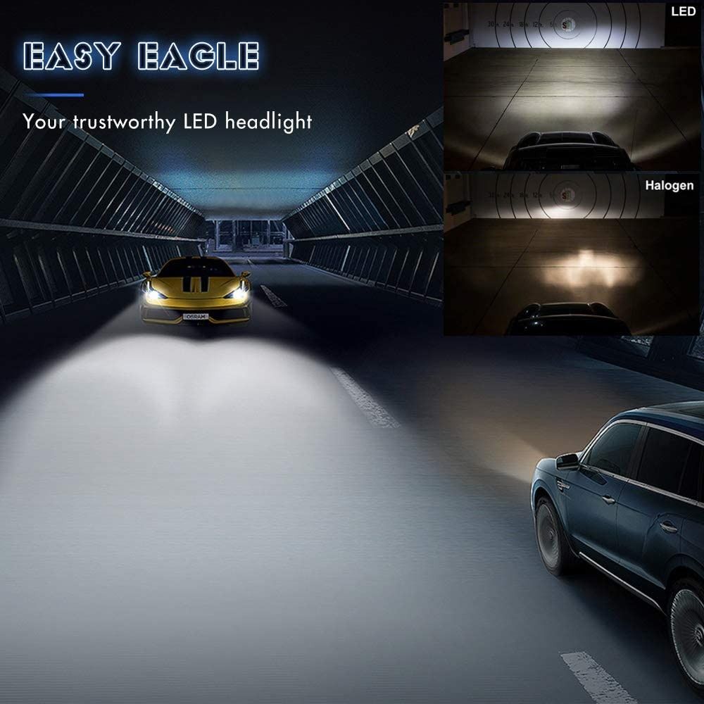 [3161] EASY EAGLE H7 LED Headlight Bulbs 10800LM 6000K IP68, Car ...