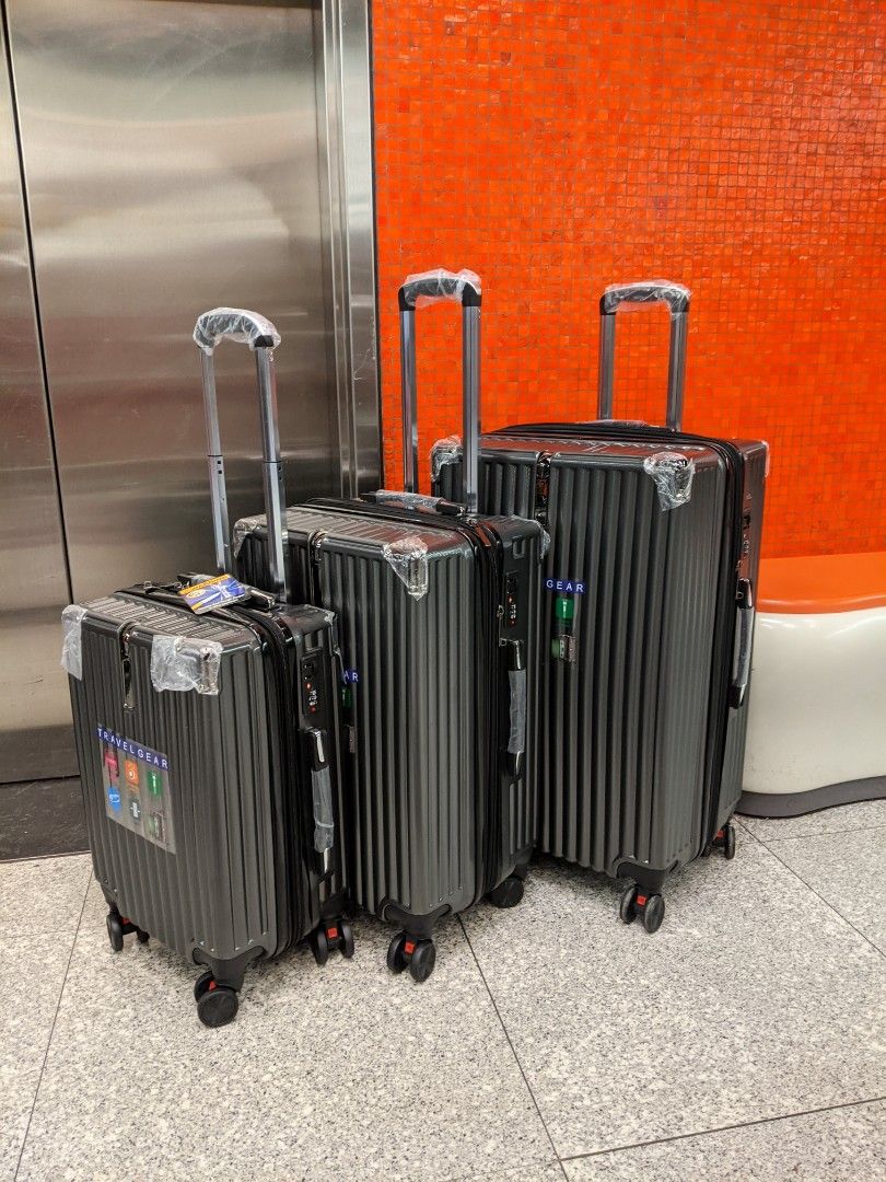 * 3 pc set 35kg EXTRA LARGE, 25kg LARGE, 1 cabin size dark grey ...