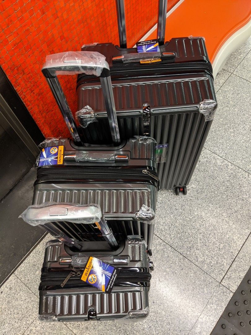 * 3 pc set 35kg EXTRA LARGE, 25kg LARGE, 1 cabin size dark grey ...