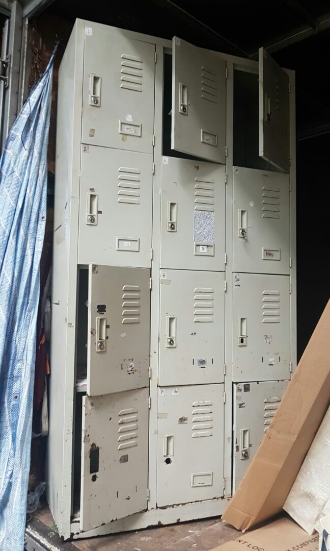 6ft tall lockers ( 12 doors/users) $160 with keys, Furniture & Home ...