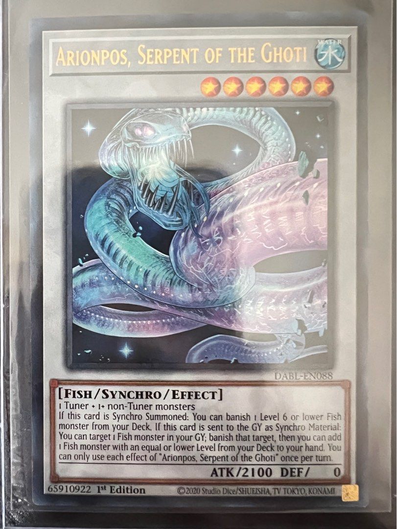 遊戲王 Yugioh: Arionpos, Serpent Of The Ghoti DABL Ultra 1st [Synchro], 興趣 ...