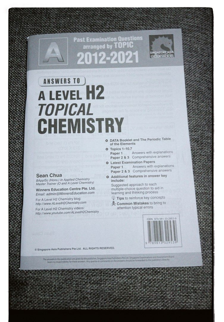 A Level H2 Chemistry TYS Topical (2012-2021), Hobbies & Toys, Books ...