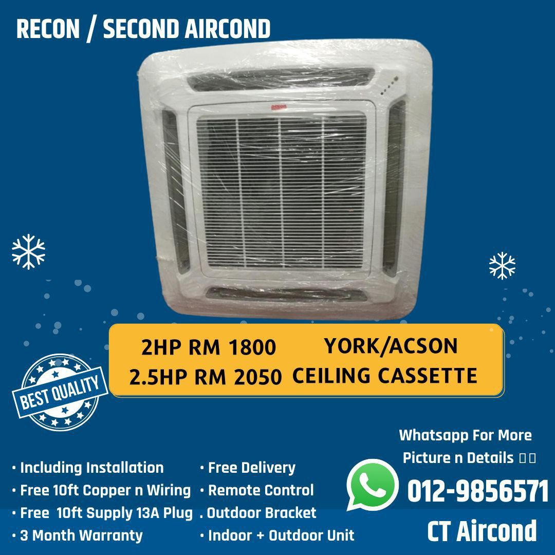 Acson Aircond 2hp Ceiling Cassette F0113, TV & Home Appliances, Air ...
