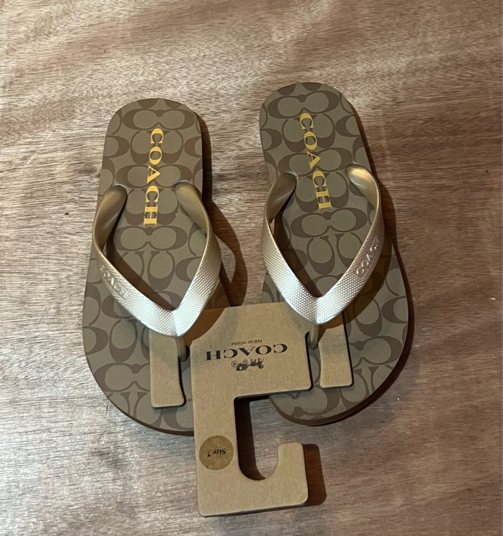 Authentic Coach Slippers, Women's Fashion, Footwear, Slippers and ...