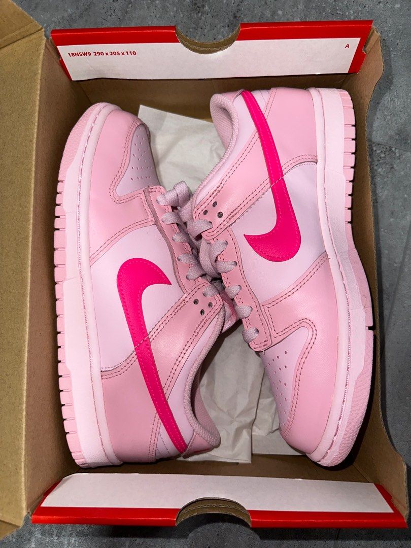 Nike triple pink dunk low, Women's Fashion, Footwear, Sneakers on Carousell