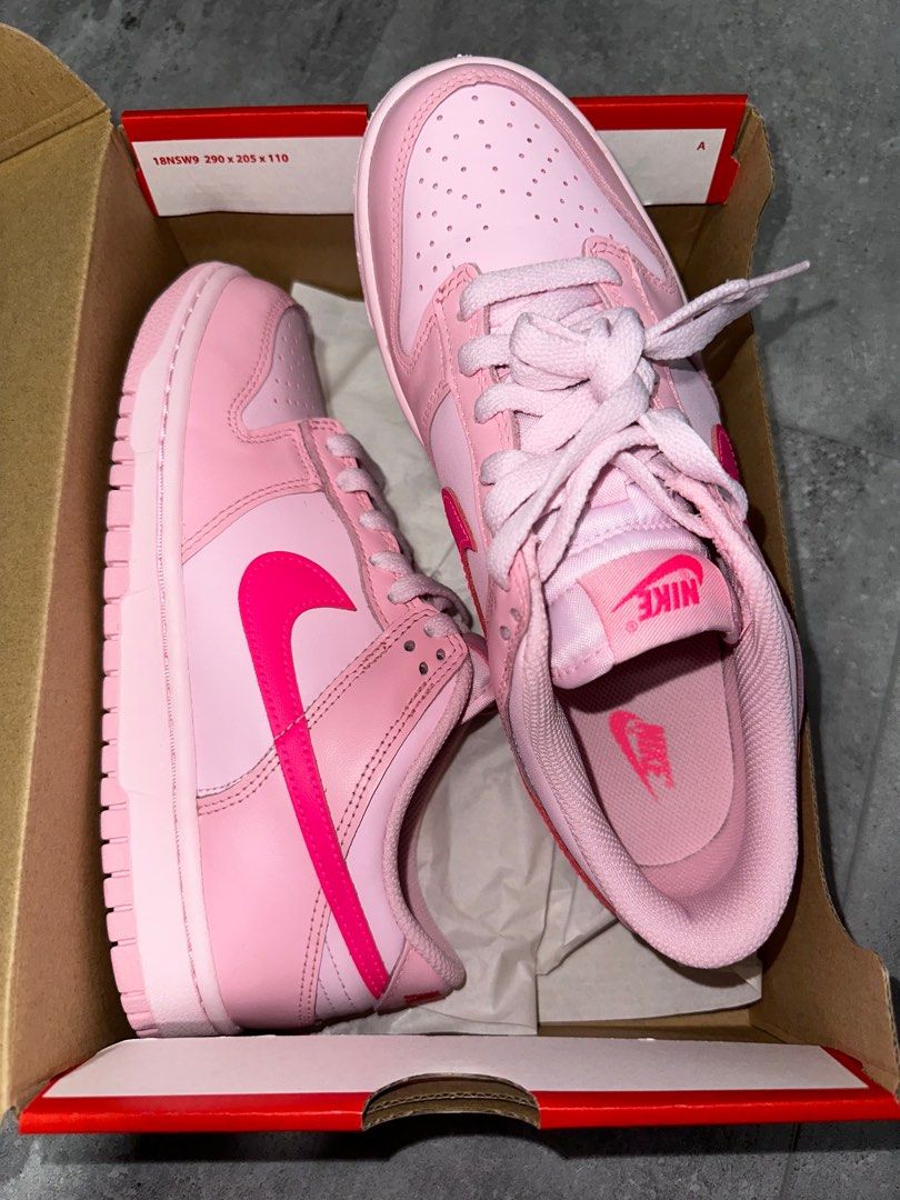 Nike triple pink dunk low, Women's Fashion, Footwear, Sneakers on Carousell