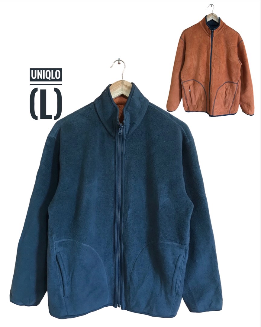 Authentic Uniqlo Men Reversible Fleece Jacket, Men's Fashion, Coats ...
