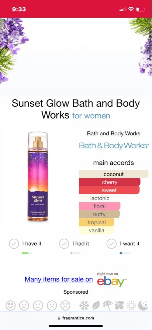 Bath and Body Works Sunset Glow Bundle Mist and Lotion, Beauty ...