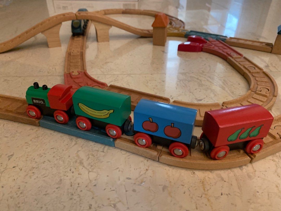 BRIO wooden train set B - with 2 trains, Hobbies & Toys, Toys & Games ...