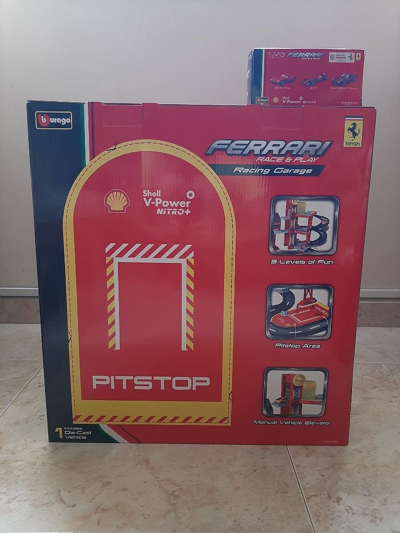 Burago Shell Ferrari Racing Garage, Hobbies & Toys, Toys & Games on ...