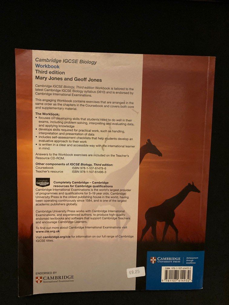 Cambridge Igcse Biology Workbook Third Edition Hobbies Toys Books