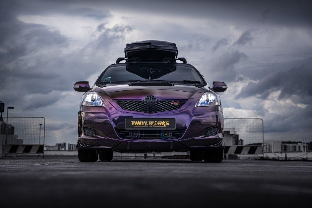 Car Wrap - Toyota Vios Full Car Exterior Wrap (Ultra Flake Purple ...