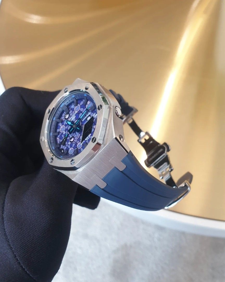 Casioak 2100 A.k.a Murakami Series in Silver Bezel Dark Blue Strap, Men ...