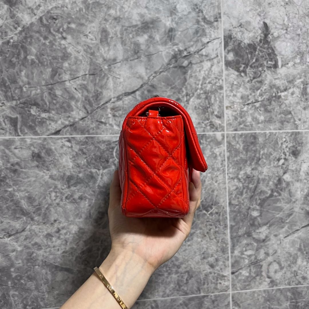 Chanel Mini Rectangular Classic Flap Patent Leather Red SHW No 19 ...