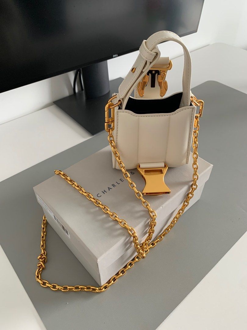 Charles & Keith Ivy Top Handle Mini Bag - Cream, Women's Fashion, Bags ...