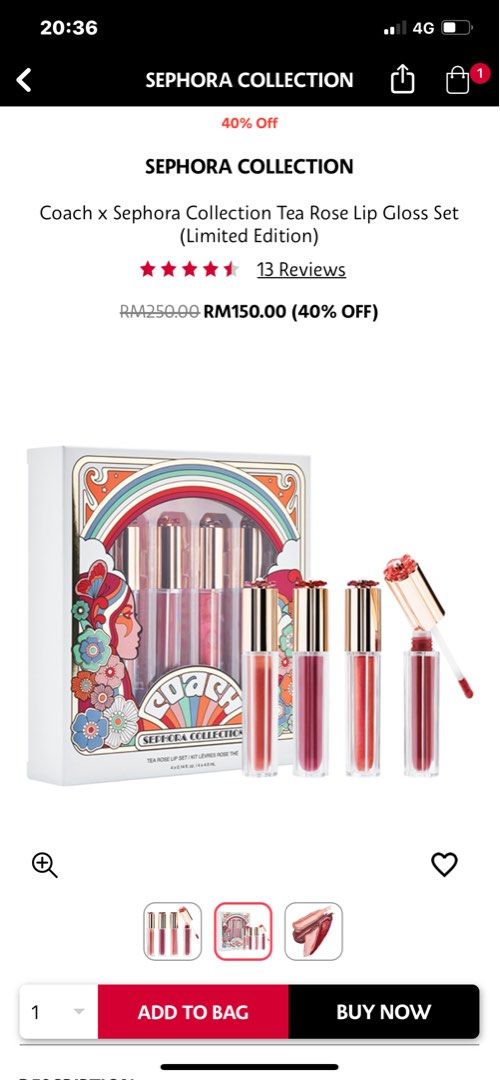 Coach Lipgloss, Beauty & Personal Care, Face, Makeup on Carousell