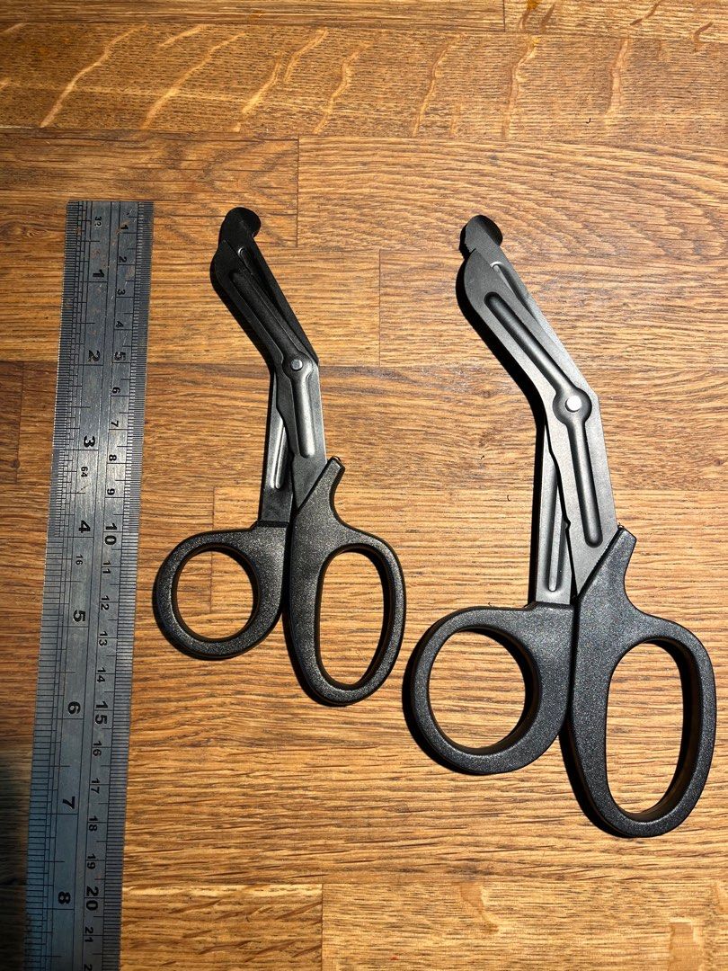 Compact Black Trauma Shears with Tactical Grey Molle Pouch and Medical ...