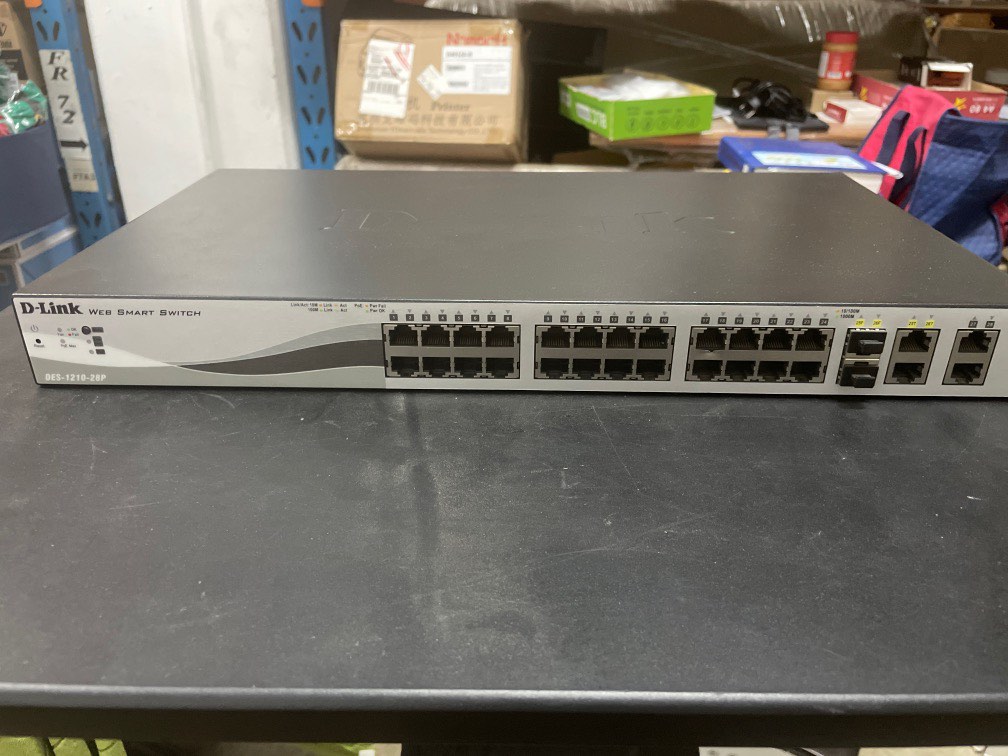 Dlink web smart switch DES 1210 28P, Computers & Tech, Parts & Accessories, Networking on Carousell