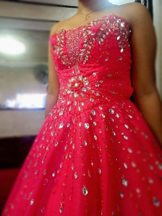 DARK PINK DEBUT GOWN, Women's Fashion, Dresses & Sets, Evening dresses ...