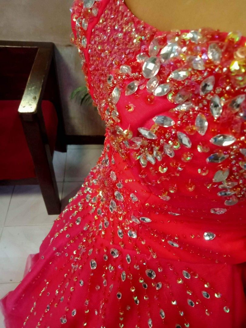DARK PINK DEBUT GOWN, Women's Fashion, Dresses & Sets, Evening dresses ...