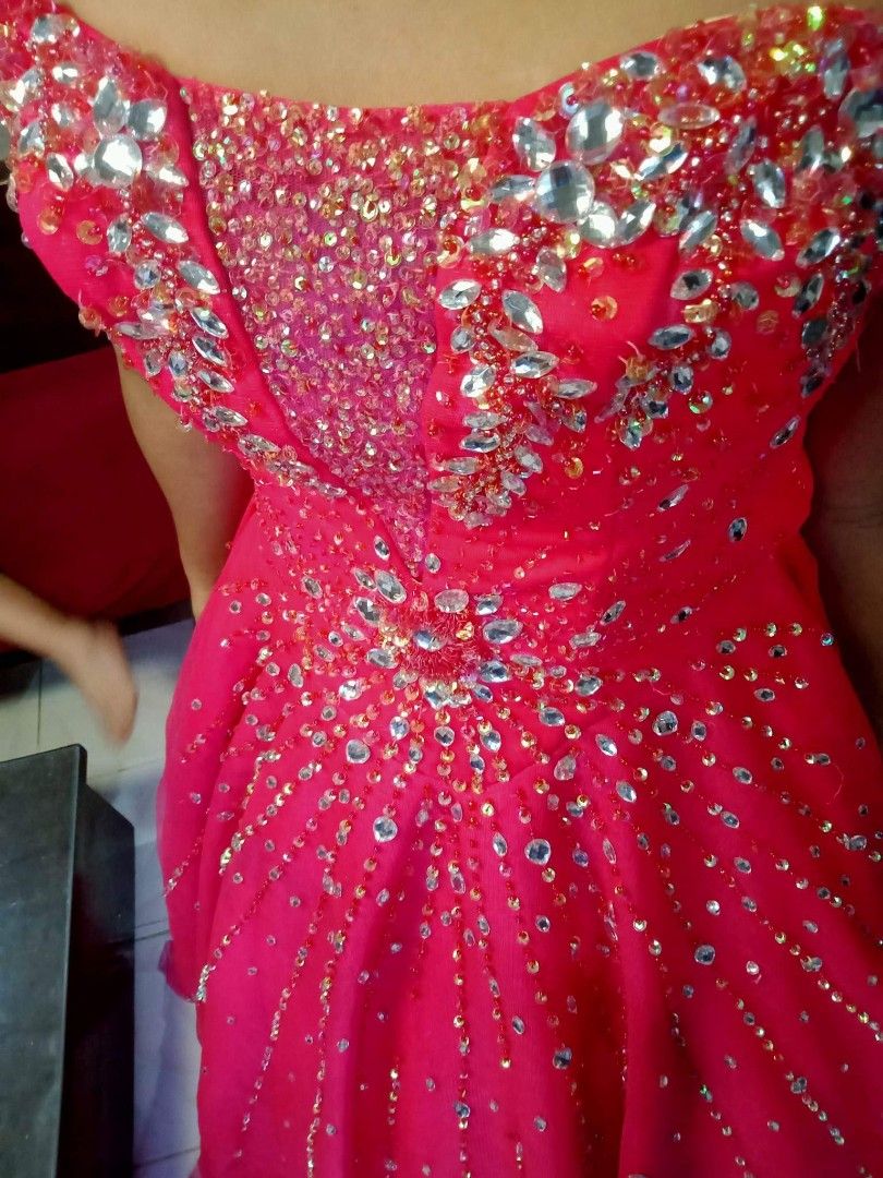 DARK PINK DEBUT GOWN, Women's Fashion, Dresses & Sets, Evening dresses ...
