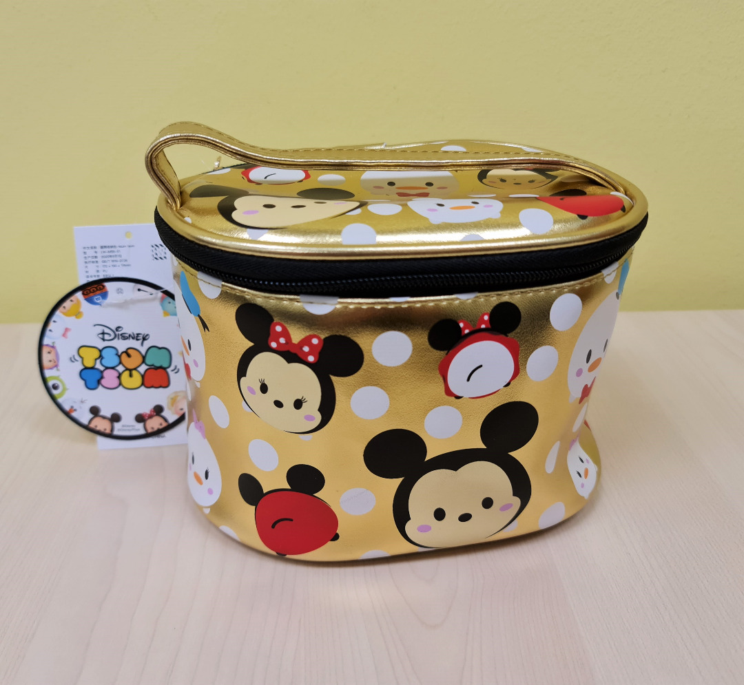 Disney Tsum Tsum Golden Colour Mickey and Minnie Makeup Cosmetic Bag ...