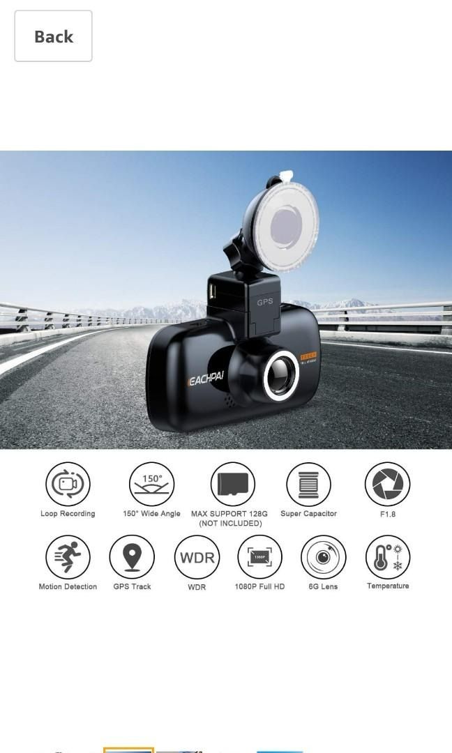 EACHPAI K2 Dash Camera FHD 3" IPS Touch Screen with Built-in GPS, Car Accessories, Accessories ...