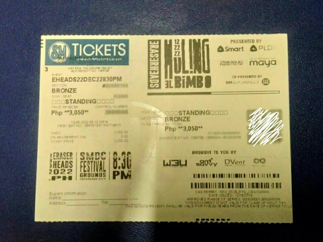 Eraserheads Huling El Bimbo BRONZE Ticket, Tickets & Vouchers, Event ...