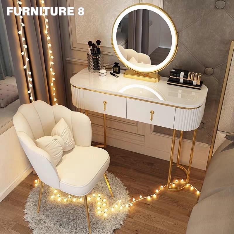 F8-0215 VERNIE _ Modern Luxury Vanity Table Set / Dresser, Furniture ...