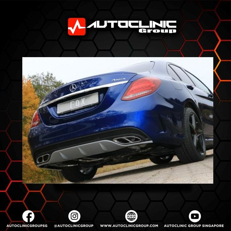 FOX Axleback Exhaust System for Mercedes C200 W205 | Stainless steel ...