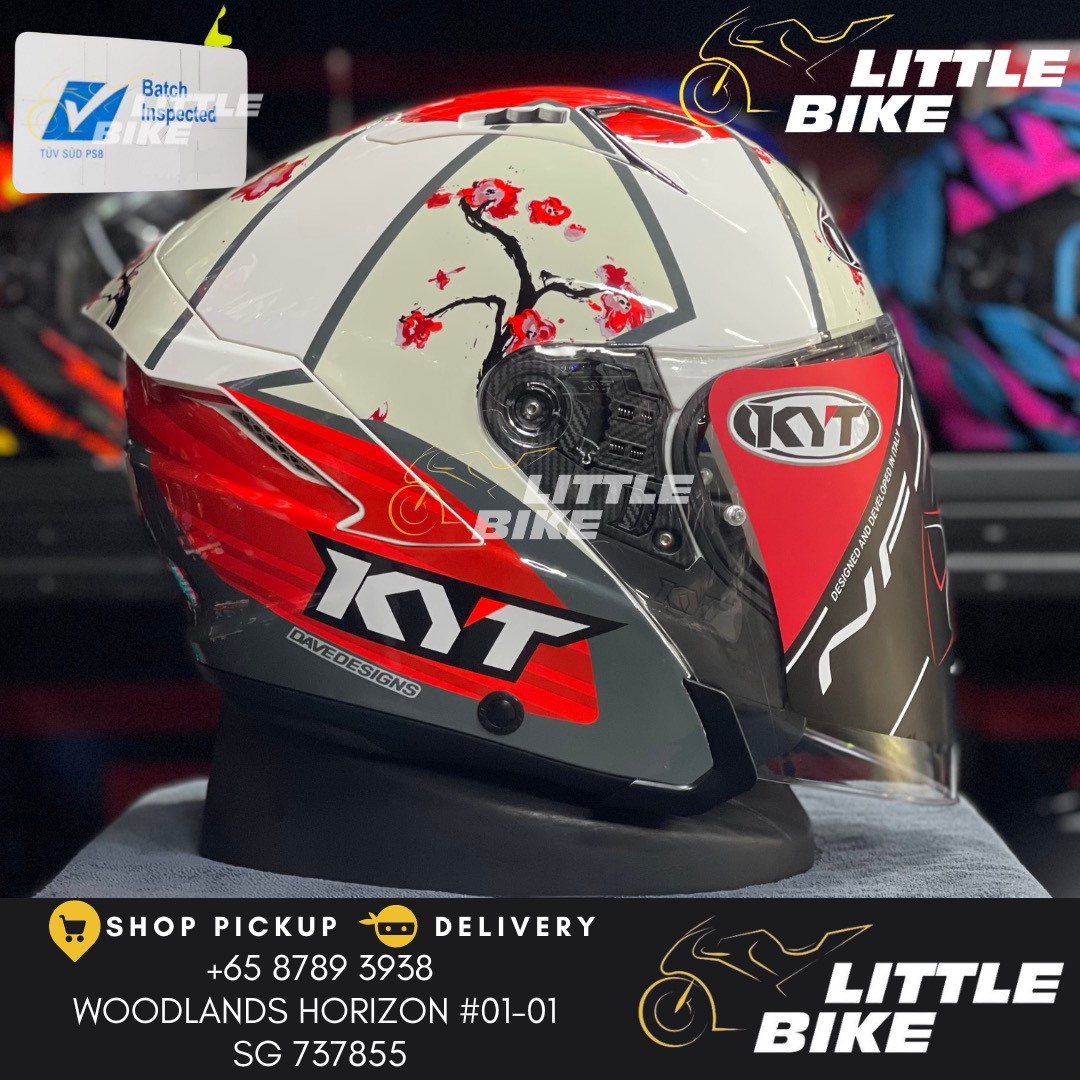 FREE DELIVERY! PSB APPROVED! KYT NFJ N-FJ Xavi Sakura Double visor Sun ...