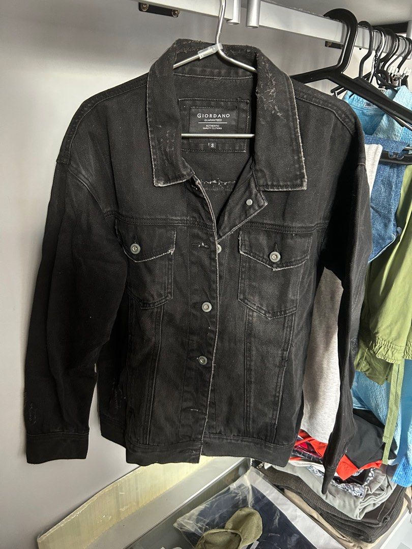 Girodano Black Denim Jacket, Men's Fashion, Coats, Jackets and Outerwear on Carousell
