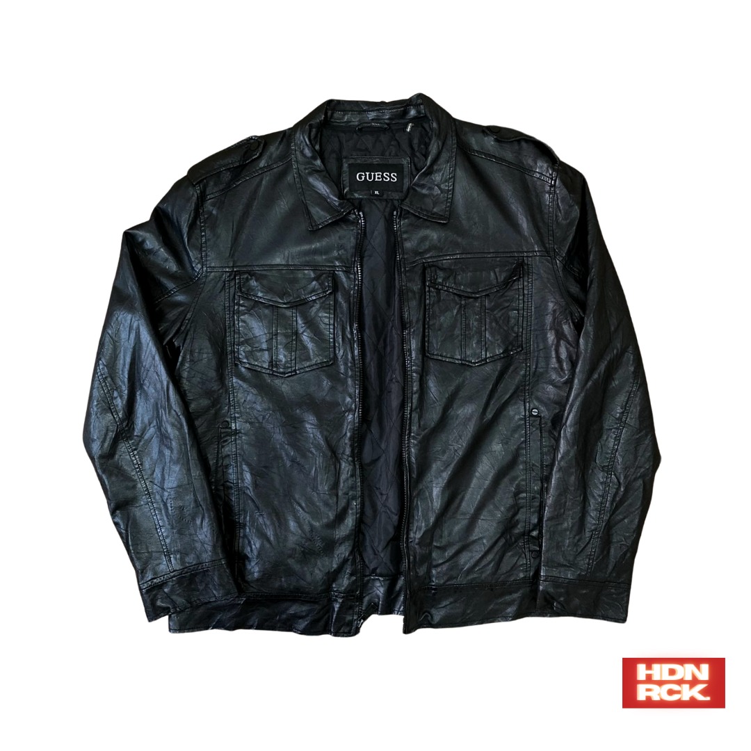GUESS Leather Jacket, Men's Fashion, Coats, Jackets and Outerwear on ...