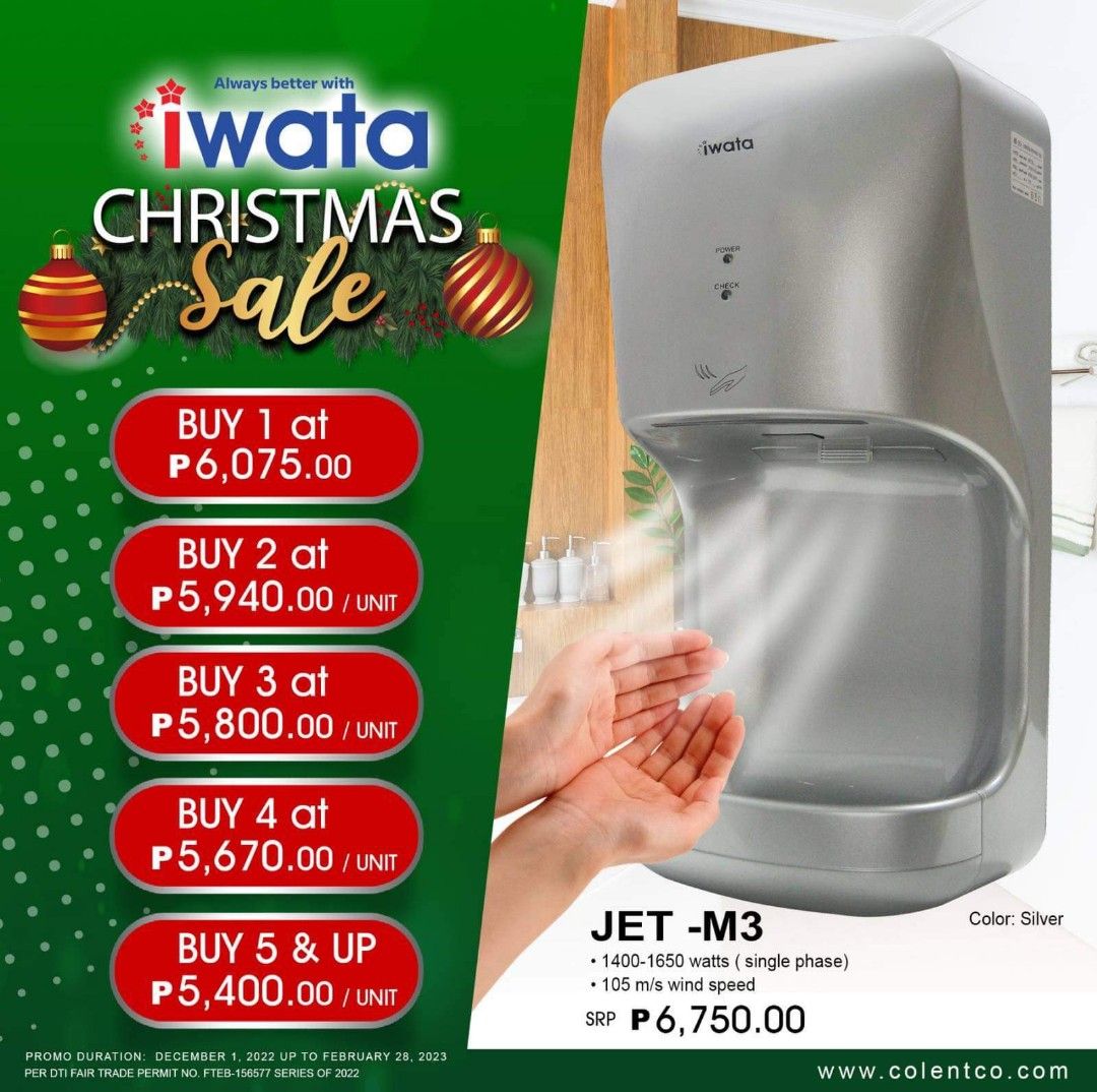 HAND DRYER JET M3 SILVER & WHITE, TV & Home Appliances, Washing ...