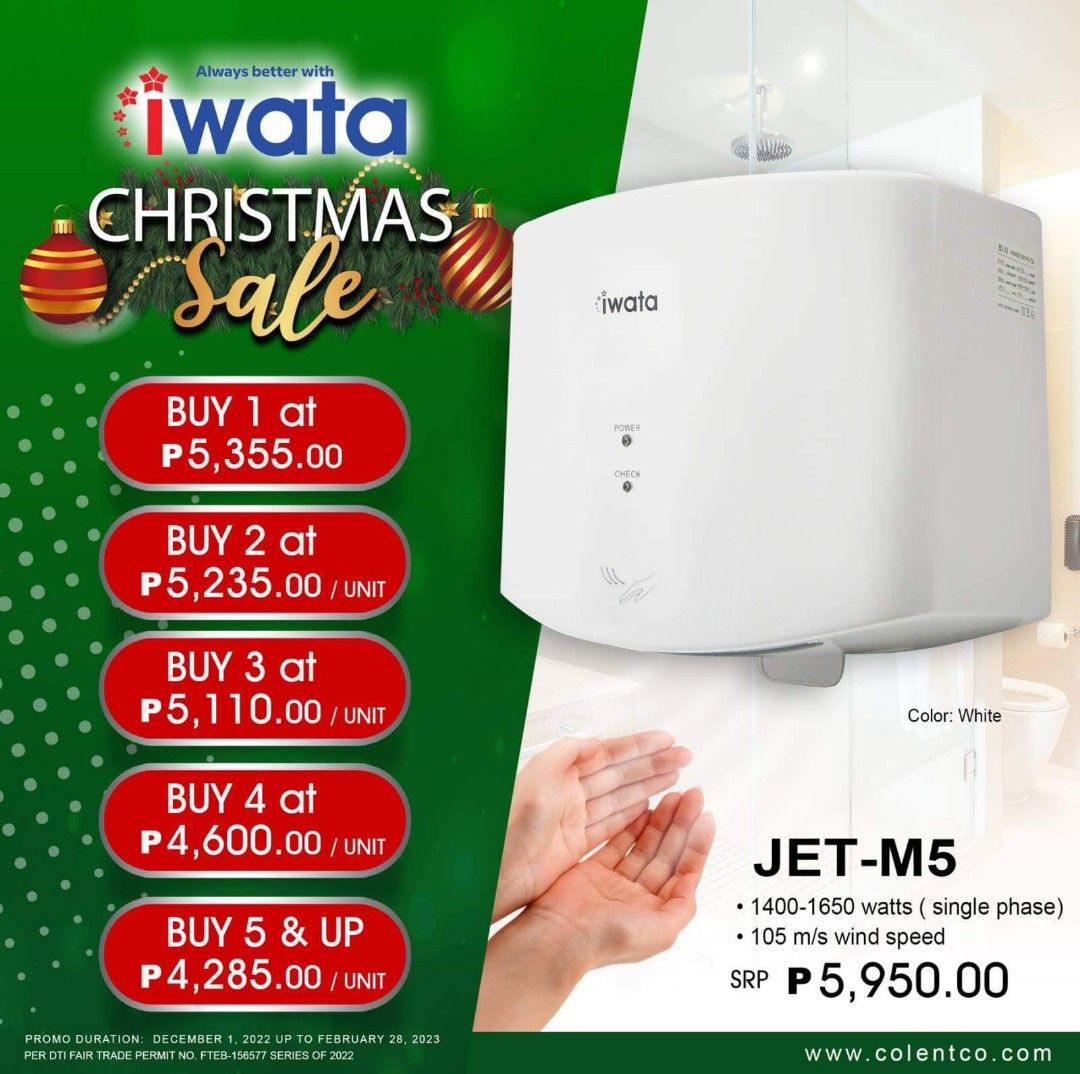 HAND DRYER JET M5 SILVER & WHITE, TV & Home Appliances, Washing ...
