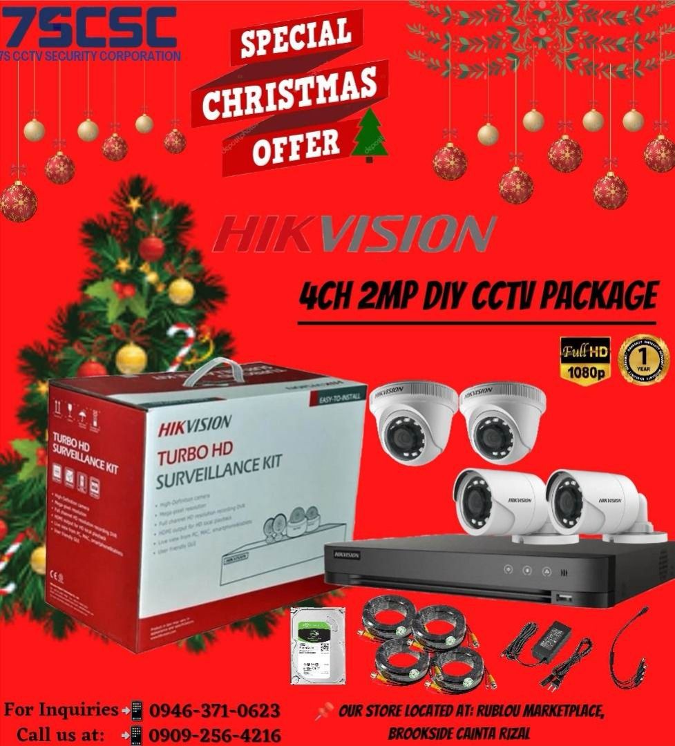 HIKVISION 4CH CCTV DIY PACKAGE 1080P, Furniture & Home Living, Security ...