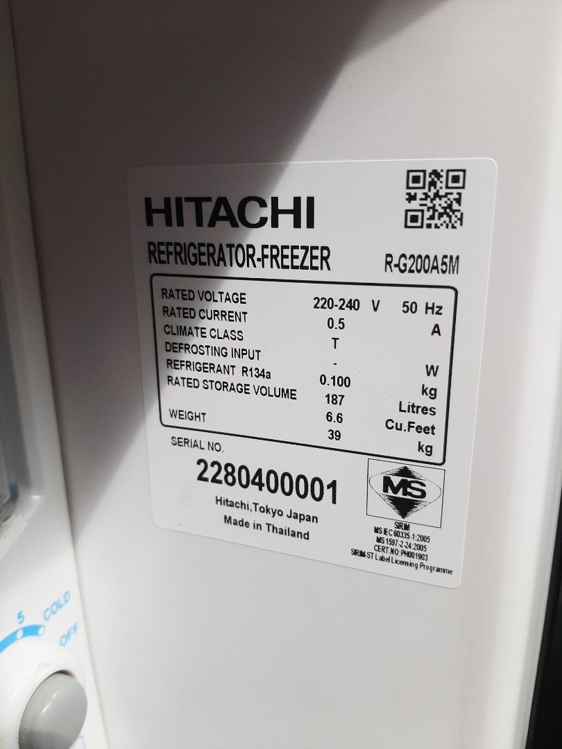 Hitachi peti ice 1 pintu.. glass door, TV & Home Appliances, Kitchen ...